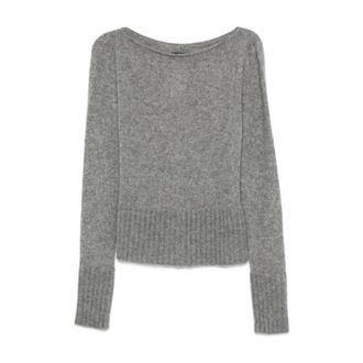 Tom Ford Grauer Boot-Ausschnitt Kaschmirpullover - - Knitwear - Damen - Grau - L