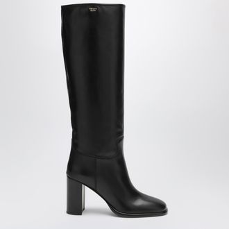 Prada Schwarze Lederstiefel