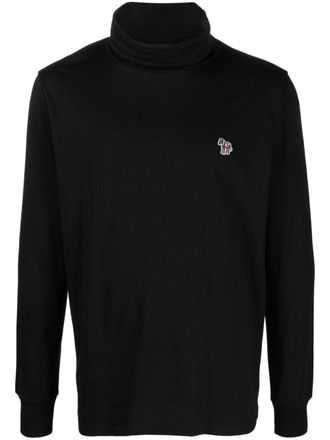 Paul Smith Rollkragenpullover mit Zebra-Patch - Schwarz