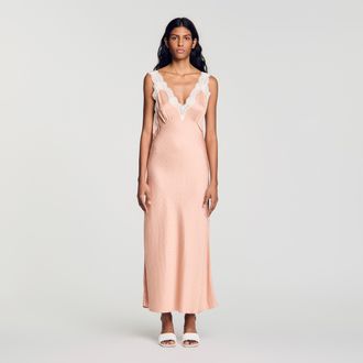 Sandro Robe esprit lingerie strass&eacute;e
