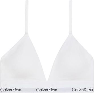 Calvin Klein Soutien-Gorge Triangle Femme Lightly Lined avec Basque &Eacute;lastique, Blanc (White), M