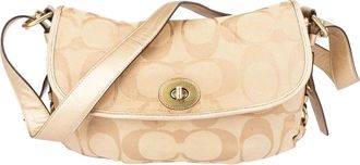 Coach Crossbody Bags - Coach Big Monogram Turnlock Crossbody Bag - Gr. unisize - in Beige - für Damen