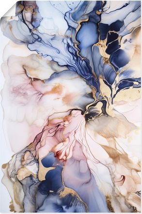 Artland Wanddeko Poster & Kunstdrucke Wandposter 40x60 cm Hochformat Abstrakte Deko Modern Liquid Marmor Achat Tinte Farbe U4WI