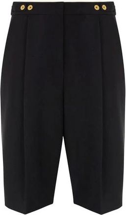 Elisabetta Franchi Femme, Shorts, Noir, Taille: 40 FR Bermuda en Cr&ecirc;pe avec Logo Bijou