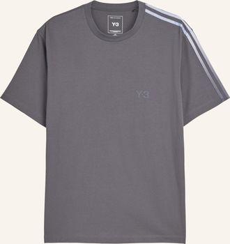 Yohji Yamamoto Y-3 T-Shirt, Streifen Mit Farbverlauf grau