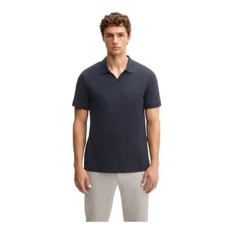 Joop Polo-Shirt aus Baumwolle mit Karostruktur - - Tops - Herren - Blau - L