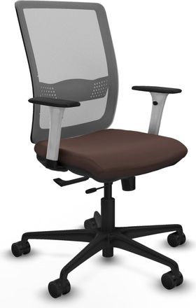 Piqueras y Crespo Haches Computerstuhl mit wei&szlig;en und schwarzen Armlehnen, h&ouml;henverstellbare Lendenwirbelst&uuml;tze, ausgestattet mit Syncro/Traslack und injiziertem Schaum