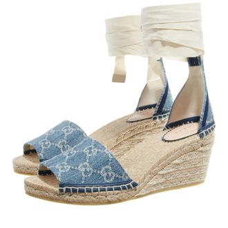 Gucci Espadrilles - Womens GG Platform Espadrille - Gr. 39 (EU) - in Blau - f&uuml;r Damen