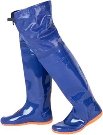 Generic Bottes de Peche Imperm&eacute;ables Unisex Hautes Antid&eacute;rapantes, Bottes en PVC jusqu&agrave; la Cuisse pour P&ecirc;che, Travail et Activit&eacute;s Ext&eacute;rieures Bleu 41 EU