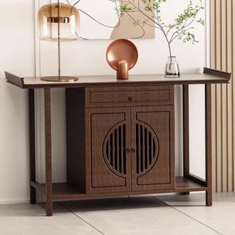 Generic Buddhistischer Altartisch aus Bambus, pers&ouml;nlicher Buddha-Nischenaltar, chinesischer Meditationsschrank mit Stauraum und Schublade, Opfertisch f&uuml;r Geb