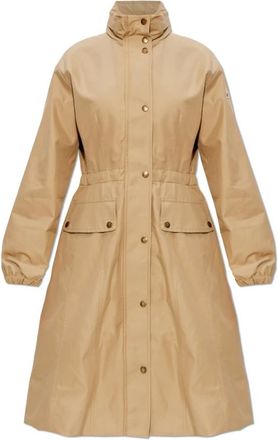 Moncler Femme, Manteaux, Beige, Taille: 36 FR Rhododendron Hooded Long Parka