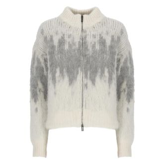 PESERICO Femme, Pulls, Multicolore, Taille: 36 FR Alpaca Zip Cardigan