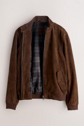 Next Lederjacke Harrington-Jacke aus Veloursleder (1-St)