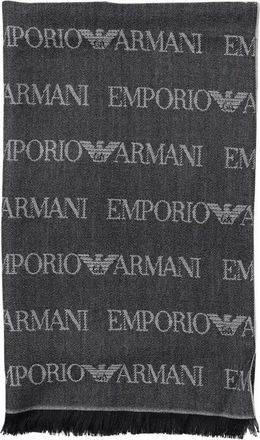 Emporio Armani Homme, Accessoires, Bleu, Taille: ONE Size Écharpe Élégante à Motif Graphique