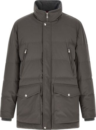 Brunello Cucinelli Goose Feather Quilted Parka - Gray