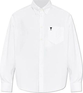 Ami Homme, Chemises, Blanc, Taille: 3XL Chemise avec logo brod&eacute;