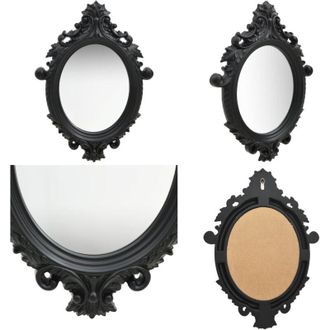 vidaXL Vidaxl - Wandspiegel im Schloss-Stil 56x76 cm Schwarz - Wandspiegel - Ovaler Spiegel - Antik-Spiegel - Wohnzimmerdeko - Schlafzimmerdekor - Home &