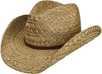 LIPODO Chapeau en Paille Tencova Western Homme/Femme - de Soleil DEte Ete Printemps-ete - L (58-59 cm) Nature