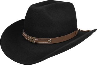 LIPODO Horses Cowboyhut Filzhut mit Stretchfutterband Herren Herbst Winter Wollfilz schwarz 57 cm