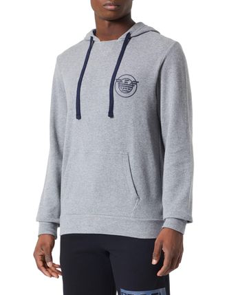 Emporio Armani Underwear Herren Hoodie Comfort Stretch Terry Hooded Sweatshirt, Grey, L