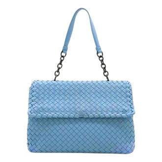 Bottega Veneta Pre-owned Sac bandouli&egrave;re Olympia en cuir Intrecciato - Femme - Pre-owned - Bleu - Taille: ONE Size