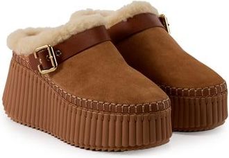 Chloé Keilstiefel aus Leder - Braun