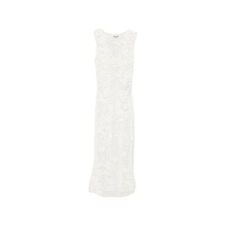 Ganni Femme, Robes, Blanc, Taille: 38 FR Robe mi-longue en crochet fleuri