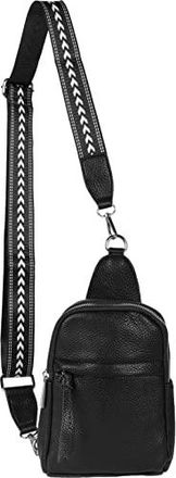 styleBREAKER Femme One Shoulder Sac à dos, bandoulière à motifs, sac crossbody unicolore, sac à dos de ville, sling bag 02012387, couleur:Noir