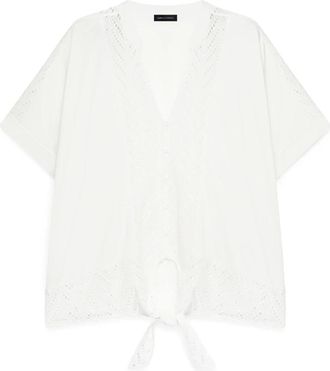 Fiorella Rubino Femme, Blouses et Chemises, Blanc, Taille: 44 FR Blouse en broderie anglaise avec