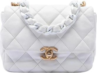 Chanel Pre-owned Vintage Flap Crossbody - Femme - Pre-owned - Blanc - Taille: ONE Size