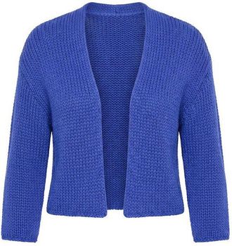 Angel Of Style Strickjacke Lochstrick-Jacke oversized offene Form 3/4-&Auml;rmel