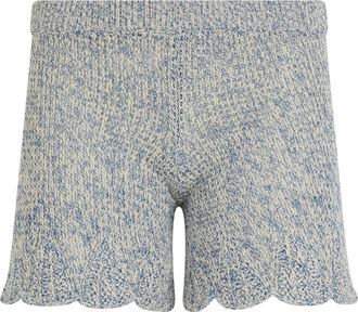 Red Valentino Femme, Shorts, Bleu, Taille: 38 FR Shorts Souples avec Ourlet Ondul&eacute;