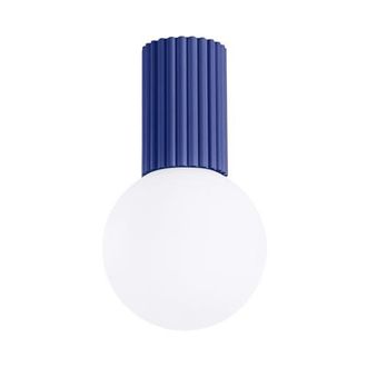 Sollux Lighting Plafonnier - Spot de plafond en aluminium et verre - 1 flamme - Ampoule LED - Ultramarine Halo
