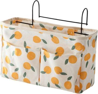 Lurrose Dormitory Bed Organizer H&auml;ngekorb mit Zitronenmuster Multifunktionale Aufbewahrungstasche f&uuml;r Nachttisch und Schrank Gro&szlig;e Kapazit&auml;t kein Bohren f&uuml;r S