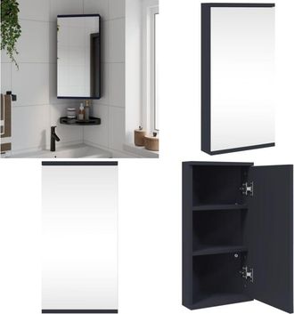 vidaXL Vidaxl - Armoire de bain &agrave; miroir dangle gris 30x24x60 cm - Meuble De Salle De Bain - Armoire De Salle De Bain - Meuble Lavabo - Miroir Salle De