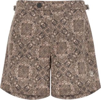 Brunello Cucinelli Badeshorts mit Paisley-Print - Braun