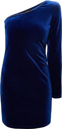 Faina One-Shoulder-Minikleid Damen blau