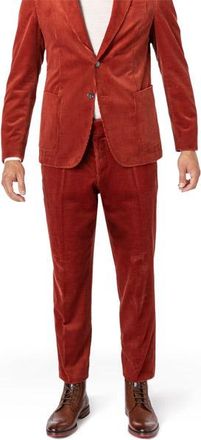 HUGO BOSS Herren Bundfaltenhose orange Cord
