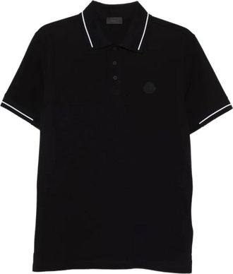 Moncler Homme, Tops, Noir, Taille: XL Cotton SS Polo