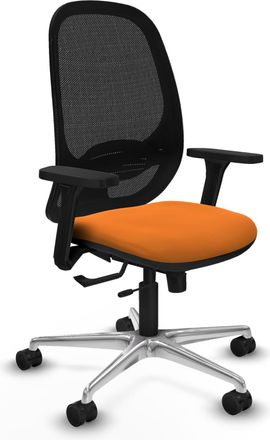 Piqueras y Crespo Stuhl mit Rollen f&uuml;r PC Cilanco mit 3D-Armen, h&ouml;henverstellbare Lendenwirbelst&uuml;tze, ausgestattet mit Syncro/Translack und Schneidschaum, Schwarz/Orang