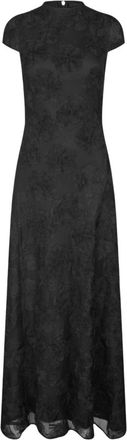 Rotate Flower Mesh Maxi Kleid - - Dresses - Damen - Schwarzk - M