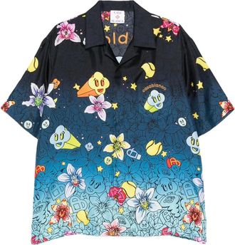 Casablanca Homme, Chemises, Multicolore, Taille: S Graffiti Repeat Collage dIcones Graphiques Cuban