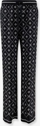 Dolce & Gabbana Silk trousers with all-over logo print - DOLCE & GABBANA - gender_Man