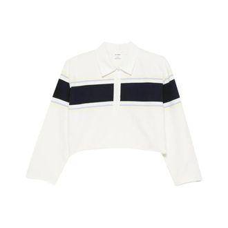 Re/Done Gestreiftes Polo-Top - - Tops - Damen - Wei&szlig; - XS