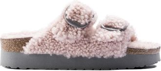 Birkenstock Arizona Big Buckle Shearling-Sandalen - Rosa