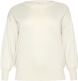 Kaffe Curve Strickpullover KCregitta Damen Gro&szlig;e Gr&ouml;&szlig;en Strickpullover Langarm Rundhals Glitzer Pullover Turtledove XL