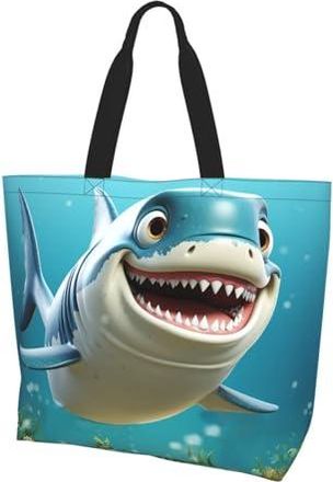 Generic Requin De Dessin Anim&eacute; Sac Fourre-Tout D&eacute;contract&eacute; Sacs L&eacute;ger Sac A Main Femmes Pour Travail Shopping Quotidienne