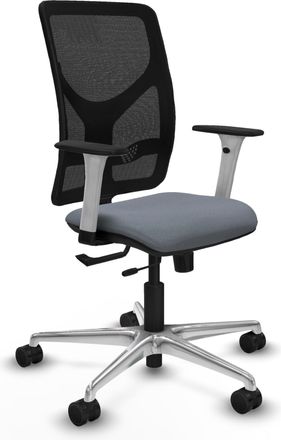 Piqueras y Crespo Schreibtischstuhl mit Rollen mit wei&szlig;en und schwarzen Armlehnen, h&ouml;henverstellbare Lendenwirbelst&uuml;tze, ausgestattet mit Syncro/Traslack und Schneidesc