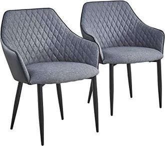 Menzzo Louisa Set mit 2 St&uuml;hlen/Sesseln Schwarz