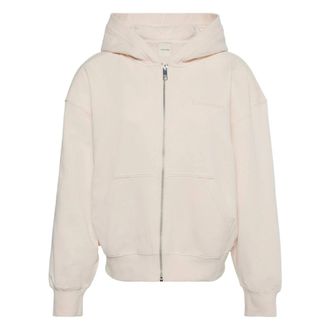 Calvin Klein Femme, Sweatshirts et sweats &agrave; capuche, Beige, Taille: 42 FR Terry Standard Logo FZ Sweat &agrave; capuche
